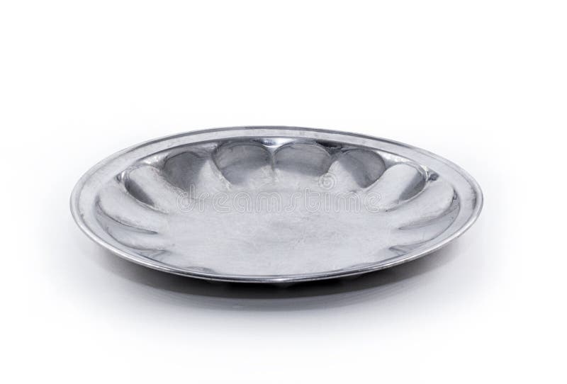 Stainless Steel Empty Plate Stock Photo - Image of dinner, control ...