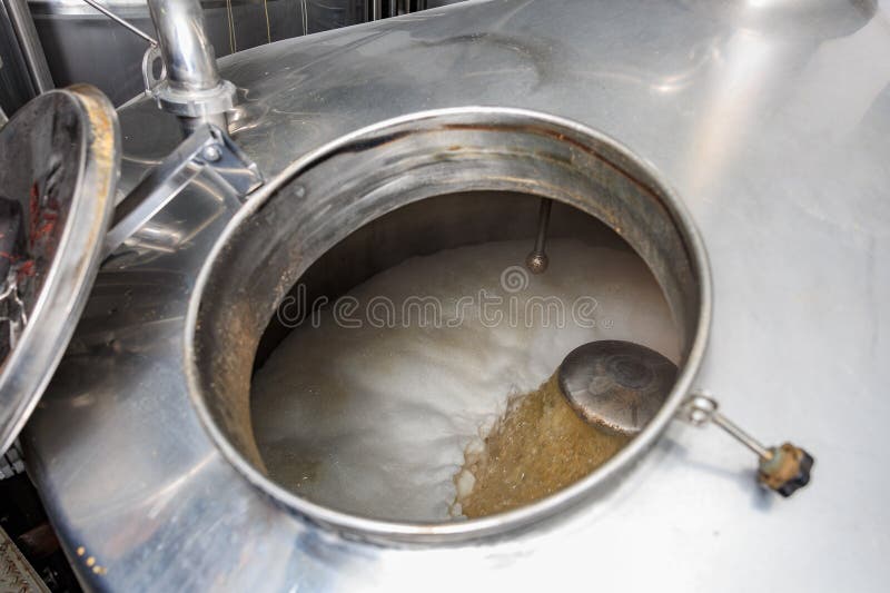 Stainless Steel Fermentation Tank with Active Brewing Process in a ...