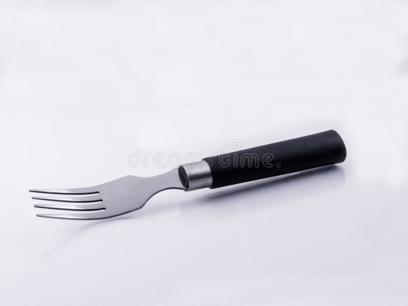 Stainless Steel Fork with Black Handle - Stock Image Stock Photo ...