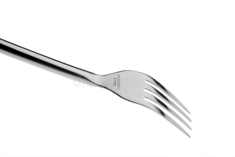 Stainless Steel Fork Close-up Isolated Against Whi Stock Image - Image ...