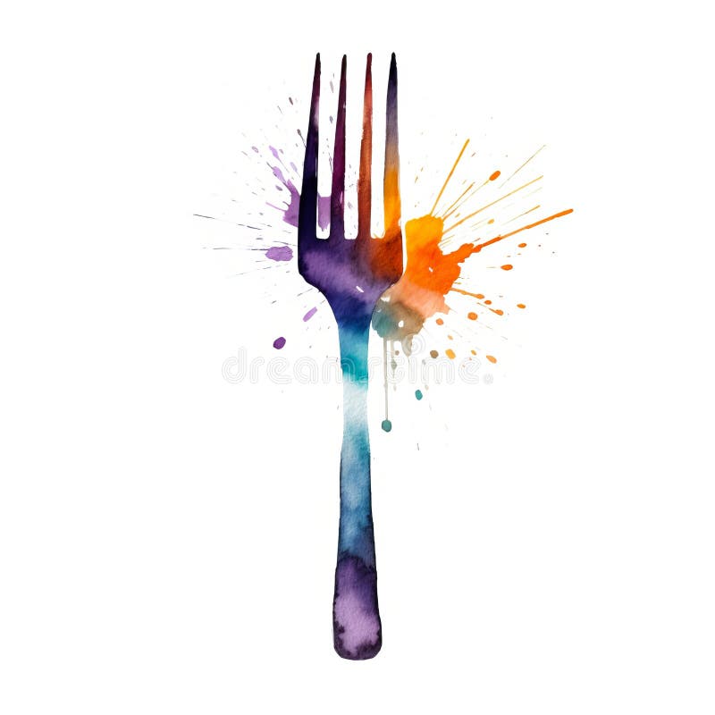 Stainless Steel Fork Dining Essential Square Illustration. Stock ...