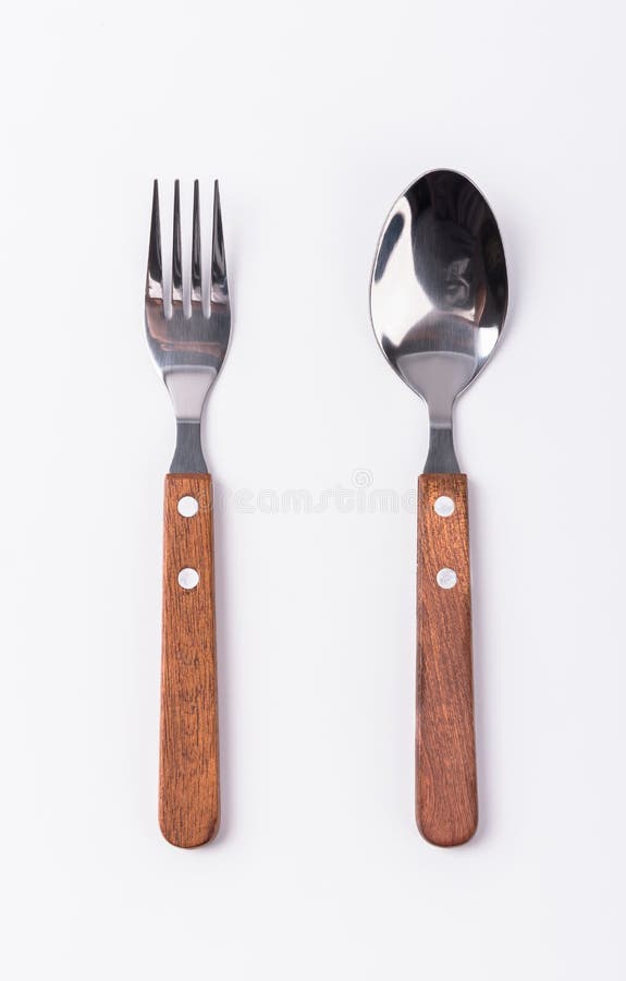 Stainless Steel Fork and Spoon Stock Photo - Image of dinner, isolated ...