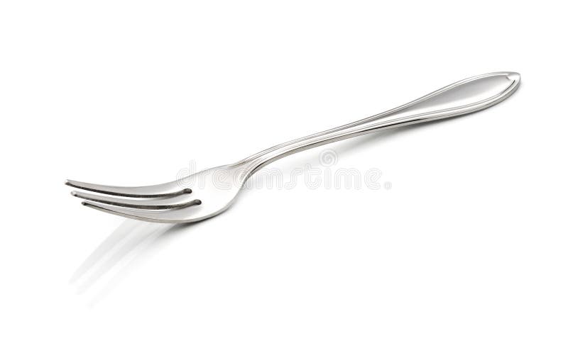 Stainless Steel Fruit Fork Side Views Isolated on White Background ...