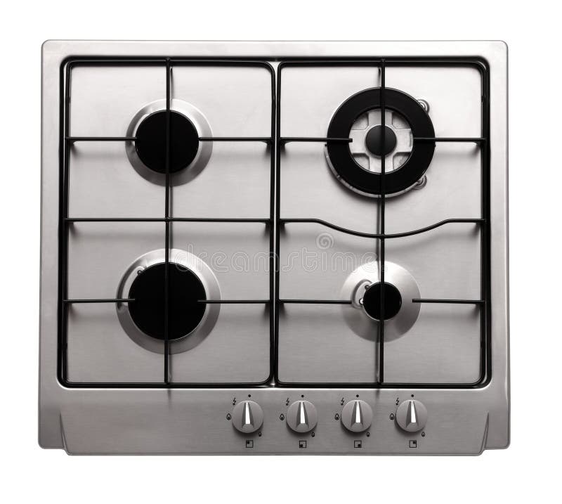 Stainless steel gas hob stock photo. Image of metal, oven - 40617840