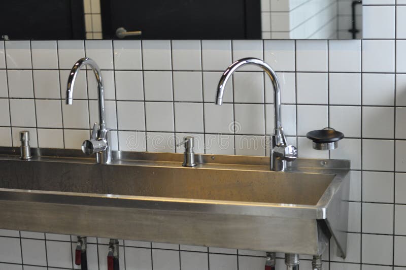 Stainless Steel Hand Washing Sink in a Modern Prison Stock Image ...