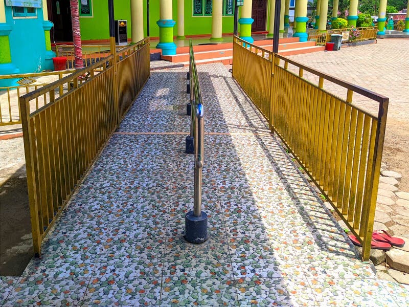 Stainless Steel Handrail on Access Path Stock Photo - Image of require ...