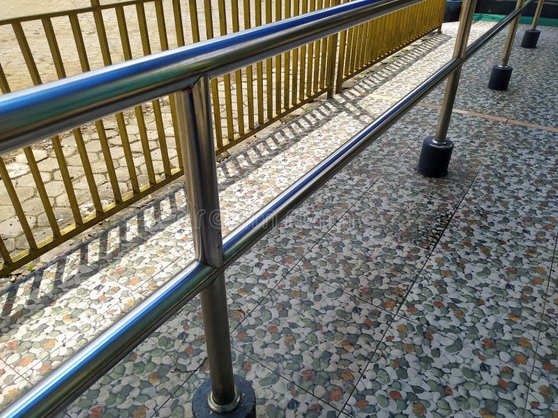 Stainless Steel Handrail on Access Path Stock Image - Image of ...