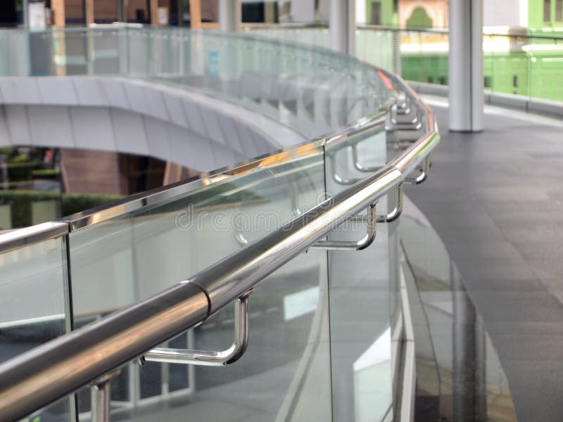 Stainless steel handrails stock image. Image of walkway - 185708587