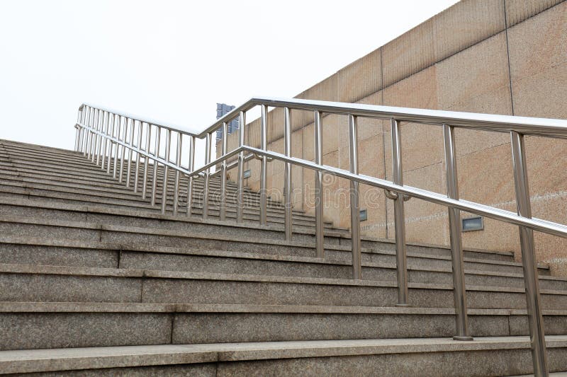 Stainless Steel Handrails and Steps Stock Photo - Image of municipal ...