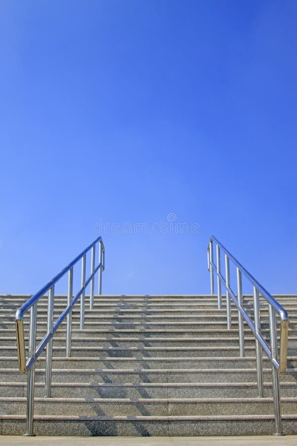 Stainless Steel Handrails and Steps Stock Image - Image of gray, cement ...