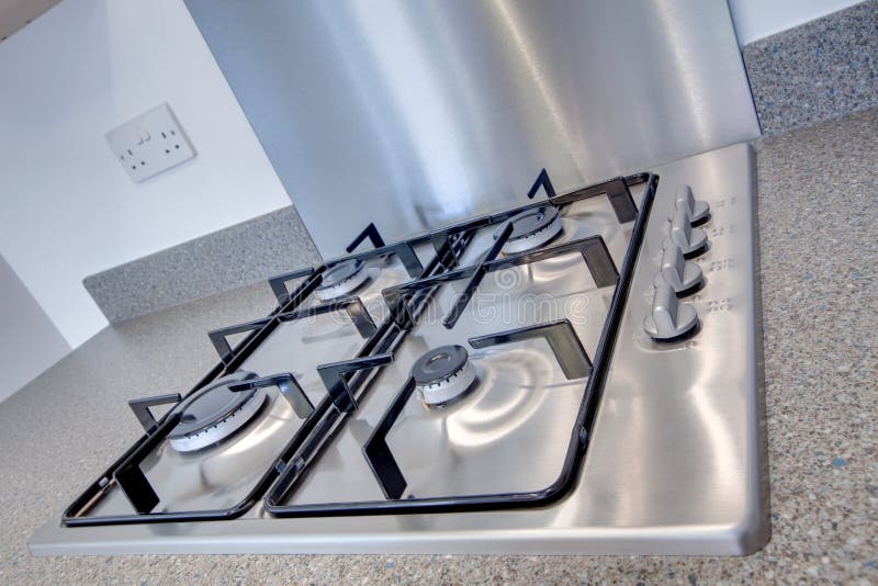 Gas Hob on Granite Worktop stock image. Image of switches - 15508697
