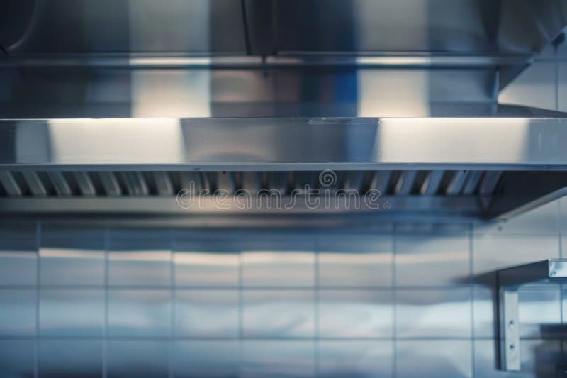 Stainless Steel Hood in a Commercial Kitchen Setting Stock Photo ...