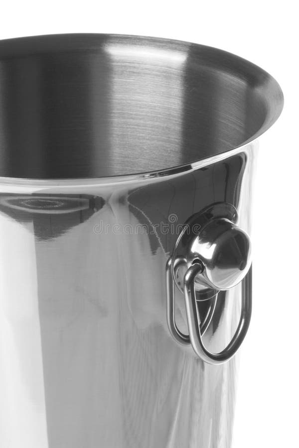 Stainless Steel Ice Bucket Isolated Stock Photo - Image of closeup ...
