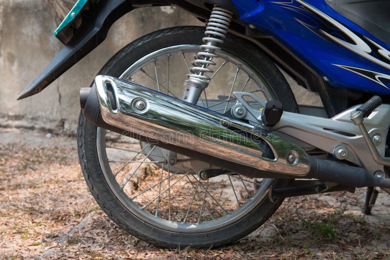 Stainless Steel Intake of Motorcycle Stock Photo - Image of wheel ...