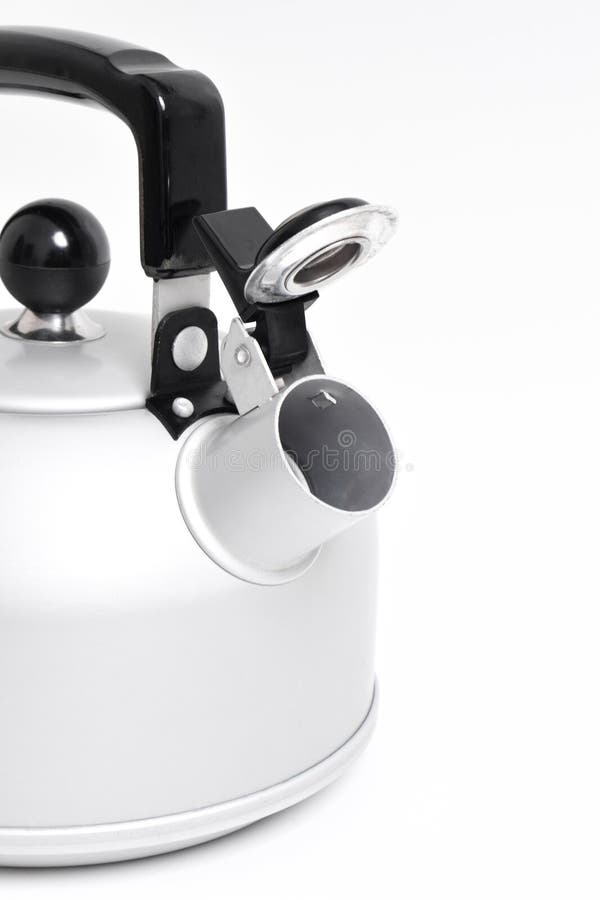 Stainless Steel Kettle with Whistle Stock Photo - Image of shiny ...