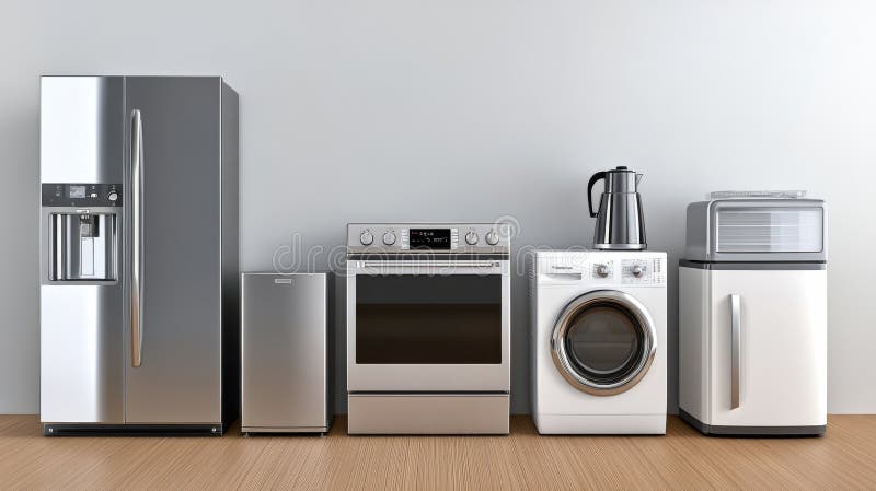 Stainless Steel Kitchen Appliances 3D Render, Appliances, Kitchen ...