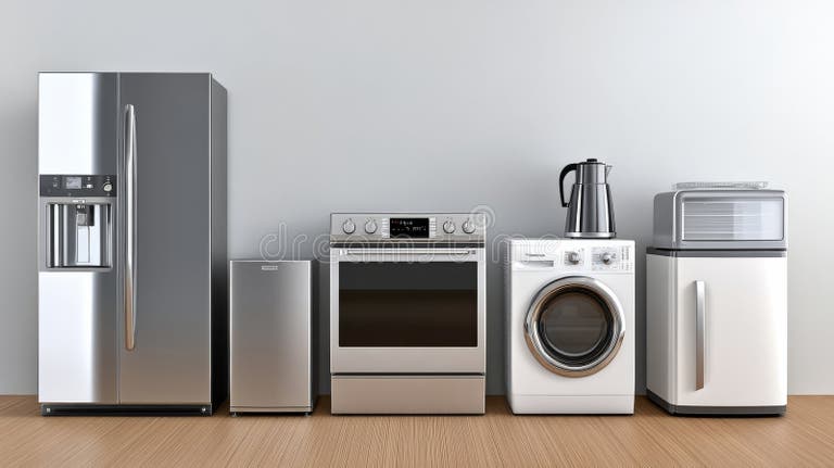 Stainless Steel Kitchen Appliances 3D Render, Appliances, Kitchen ...