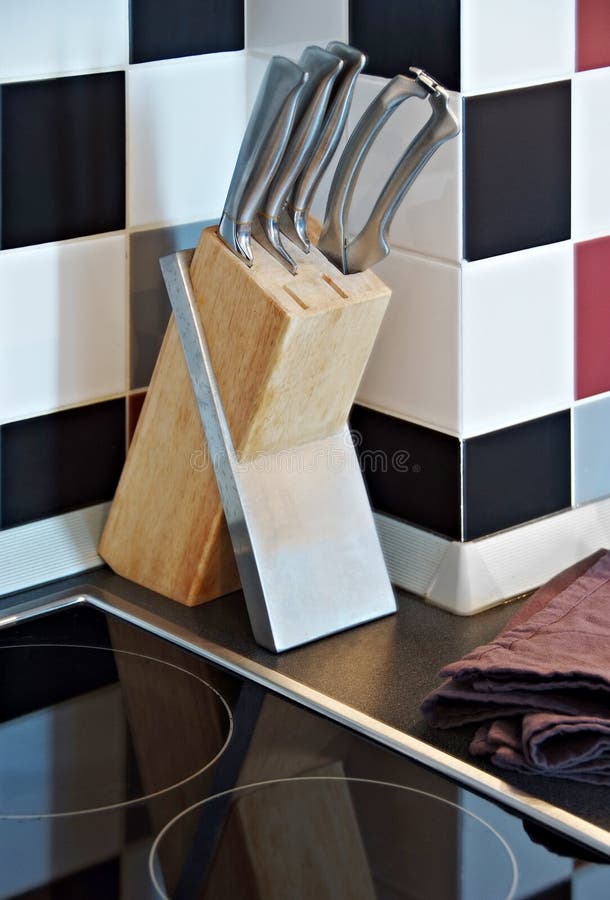 Stainless steel knives set stock image. Image of stand - 20547919