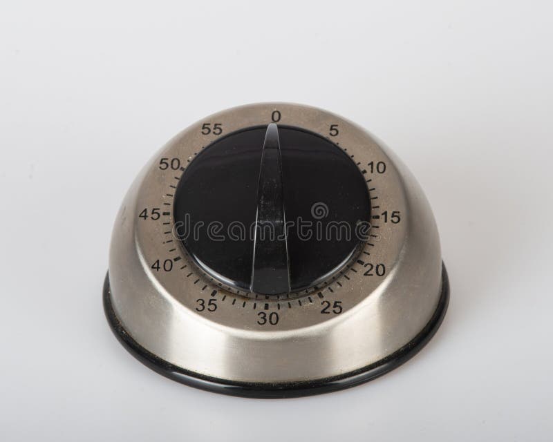Stainless Steel Mechanical Kitchen Timer Set To 30 Minutes. Stock Image ...