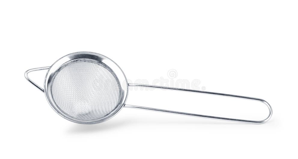 Stainless Steel Mesh Strainer on White Background Stock Photo - Image ...