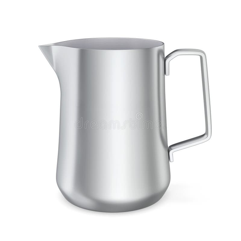Stainless Steel Milk Frothing Pitcher Stock Image - Illustration of ...