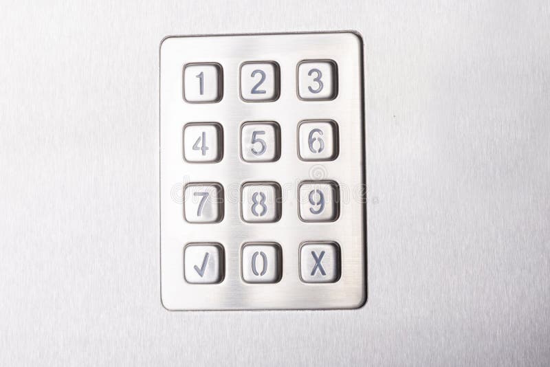 Stainless Steel Numeric Keypad Panel Stock Photo - Image of safe ...