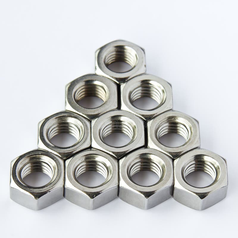 Stainless steel nuts stock image. Image of equipment - 22376359
