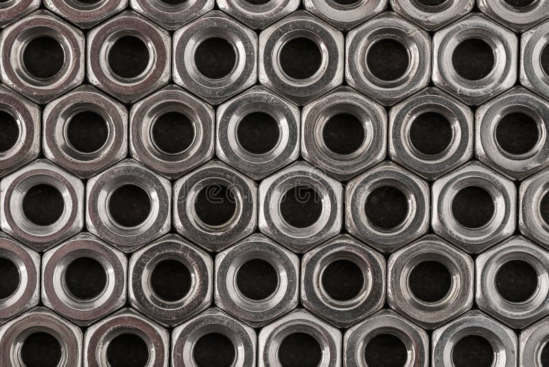 Stainless Steel Nuts Background Macro Photo Stock Photo - Image of bits ...