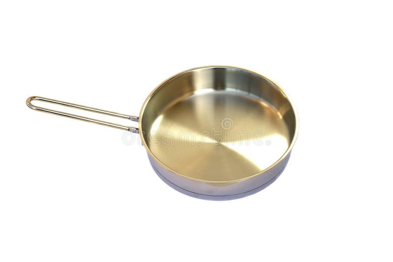 Stainless Steel Pan Isolated Stock Photo - Image of dishware, aluminium ...