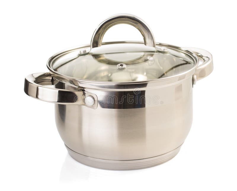 Stainless Steel Pan Isolated on Stock Image - Image of meal, isolated ...