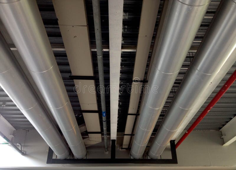 Stainless Steel Pipe and Electricity Wire Pipe Rack Stock Image - Image ...