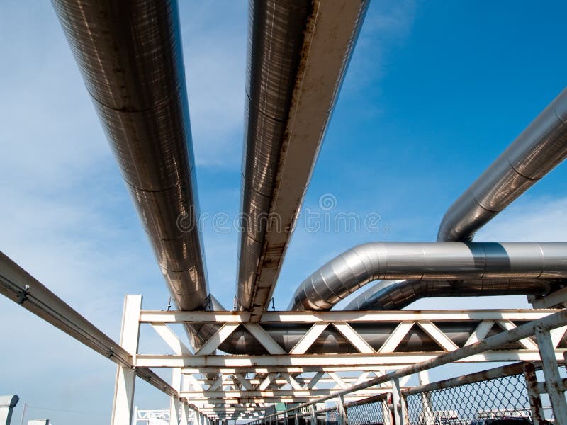 Stainless Steel Pipe Line 2 Stock Image - Image of background, water ...