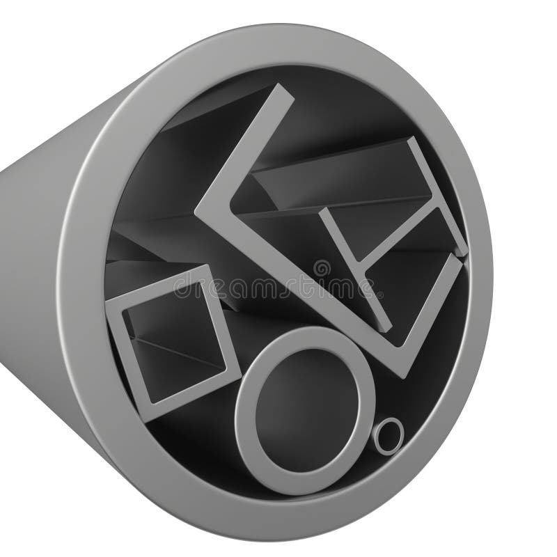 Stainless Steel Pipes and Profiles on a White Stock Illustration ...