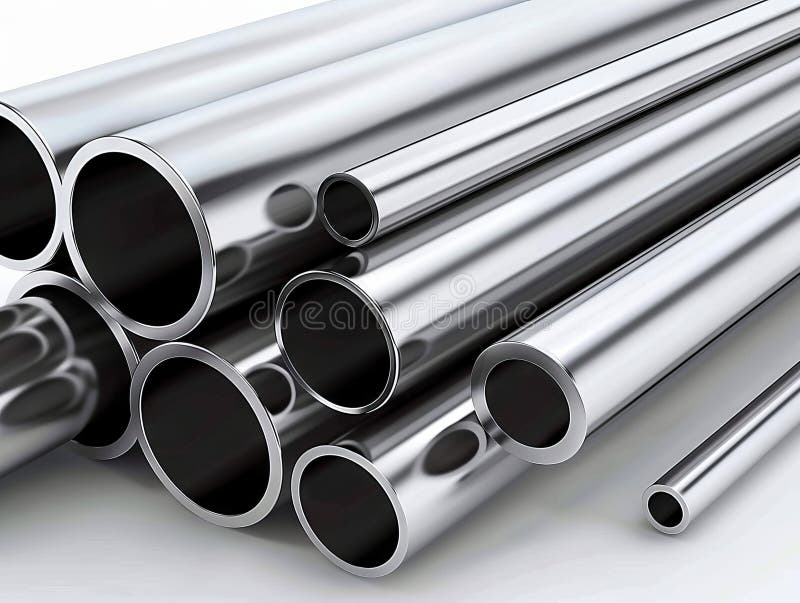 Stainless Steel Pipes on White Background Stock Photo - Image of ...