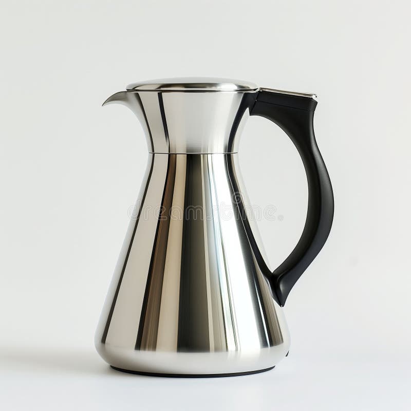 Stainless Steel Pitcher on White Background Stock Photo - Image of ...