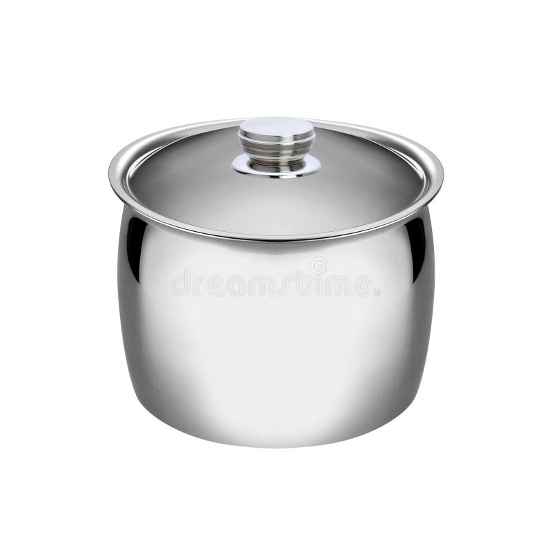 Stainless Steel Pot with Cover Stock Photo - Image of domestic, iron ...