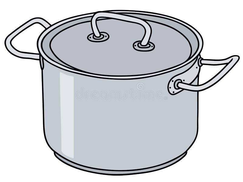 Stainless steel pot stock vector. Illustration of crock - 52554165