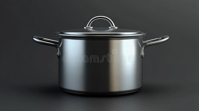 A Stainless Steel Pot with a Lid Sitting on a Table, Perfect for ...