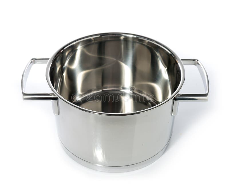 Stainless Steel Pot with White Background Stock Image - Image of empty ...