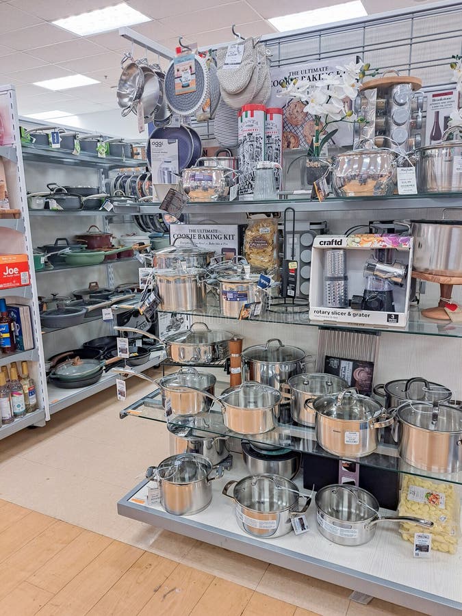 Stainless Steel Pots with Clear Lids on Display in a Store Editorial ...