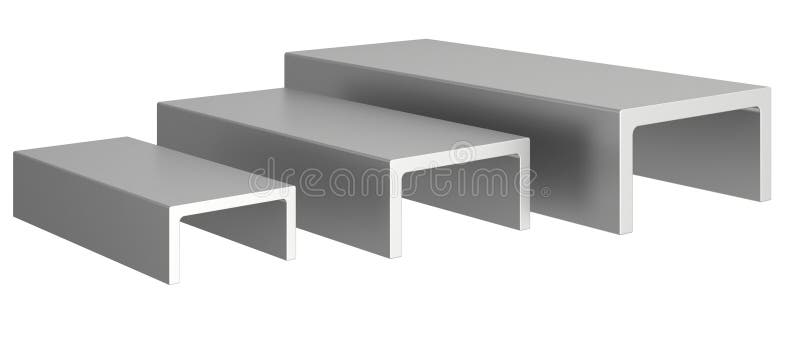 Stainless Steel Profiles on a White Background Stock Illustration ...