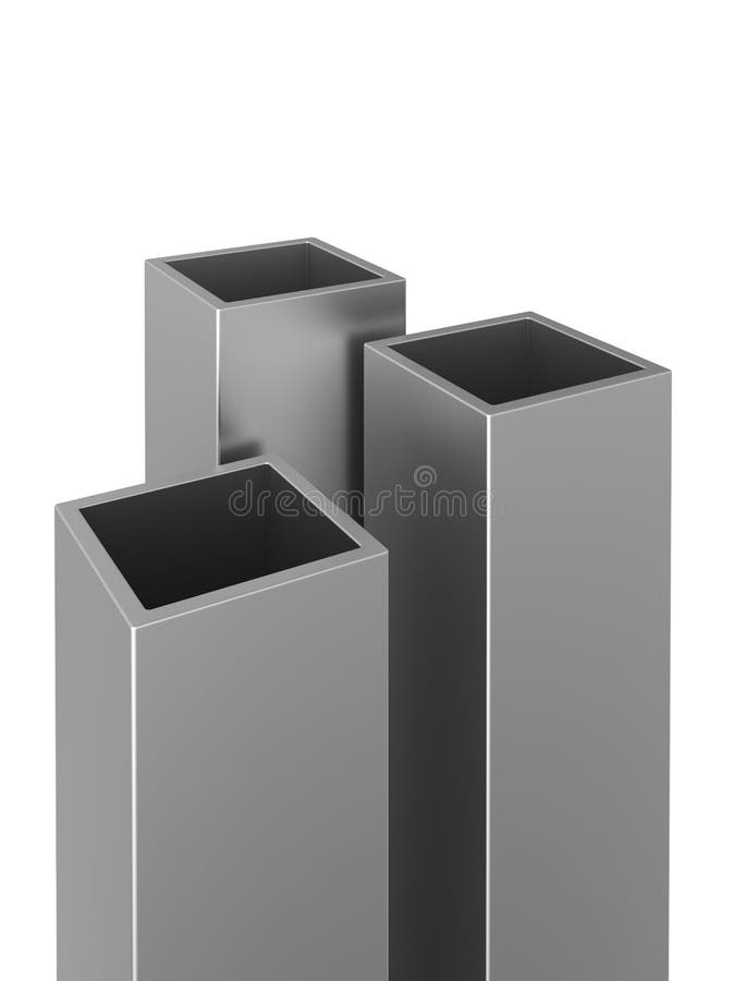Stainless Steel Profiles on a White Background Stock Illustration ...