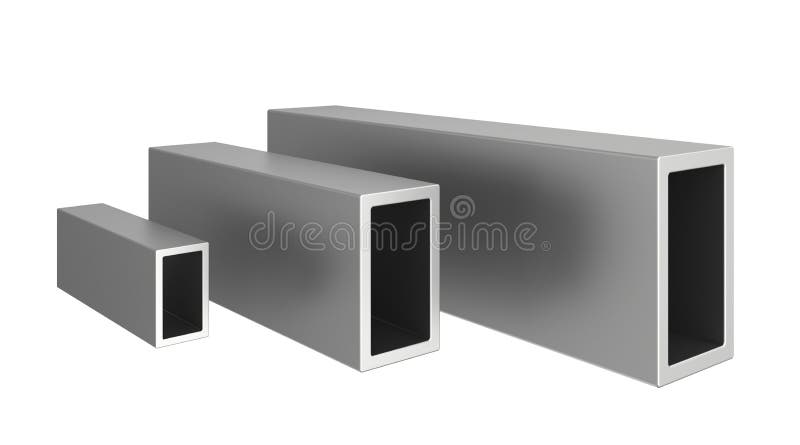 Stainless Steel Profiles on a White Background Stock Illustration ...