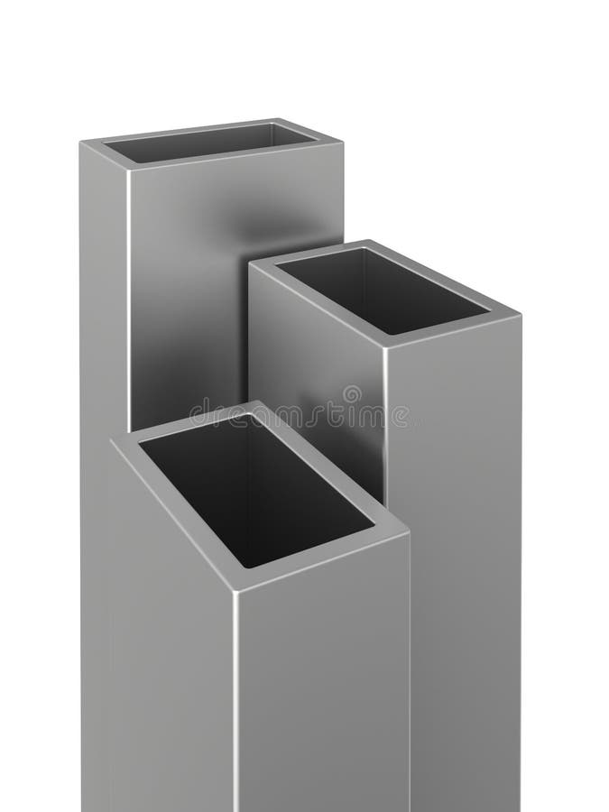 Stainless Steel Profiles on a White Background Stock Illustration ...
