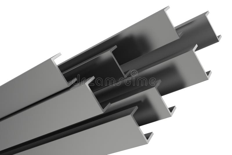 Stainless Steel Profiles on a White Background Stock Illustration ...