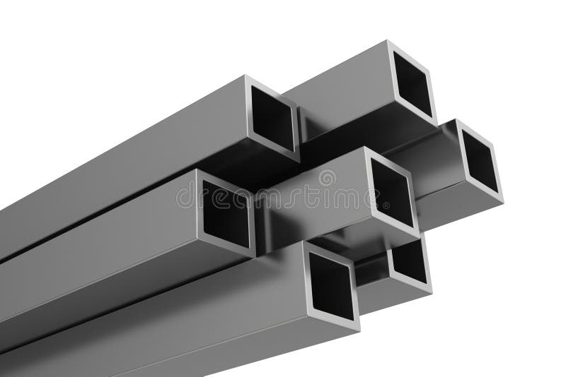 Stainless Steel Profiles On A White Background Stock Illustration ...