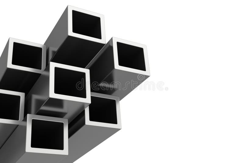 Stainless Steel Profiles on a White Background Stock Illustration ...