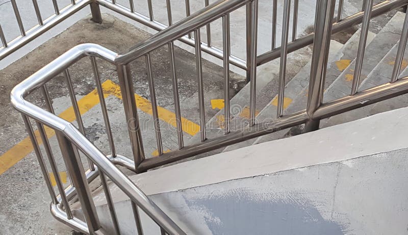 Stainless Steel Railing.Fall Stock Image - Image of outdoor, rail ...