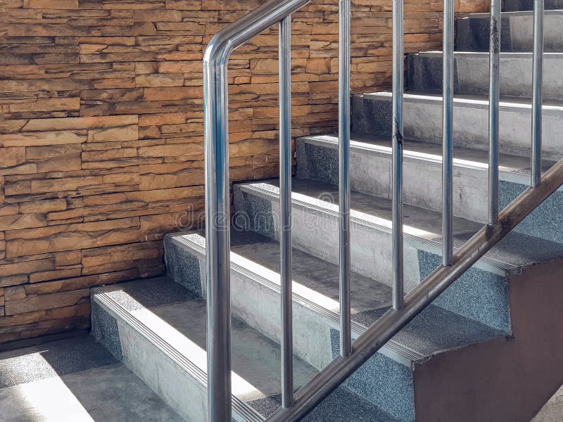 Stainless Steel Railing for Falling Protection Stock Image - Image of ...