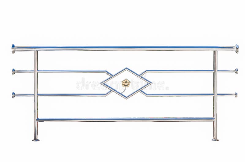 Stainless Steel Railing Isolated on White Stock Image - Image of shape ...
